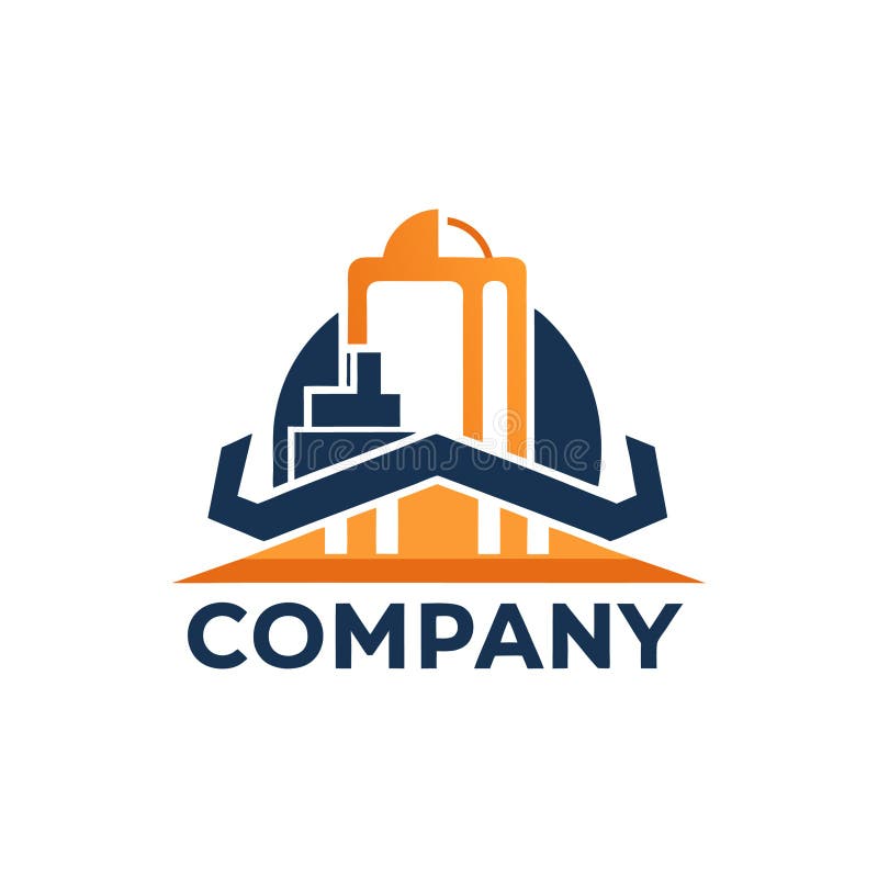 Abstract Construction Logo Design with Modern Geometric Shapes Stock ...