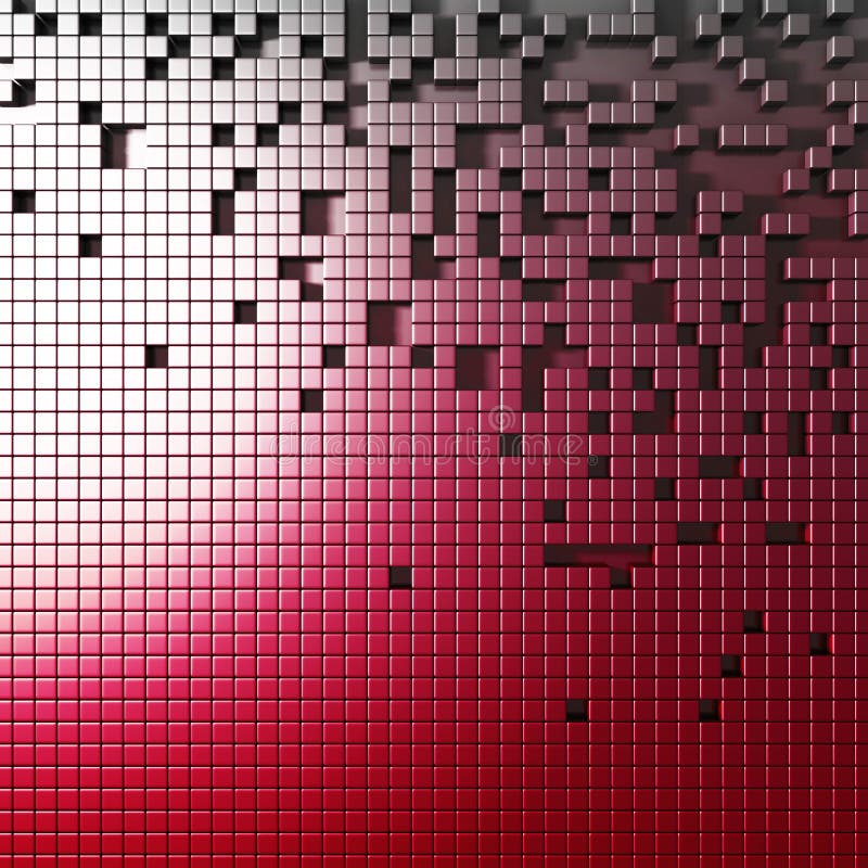 Abstract Construction. Red Cubes Wall Stock Illustration - Illustration ...