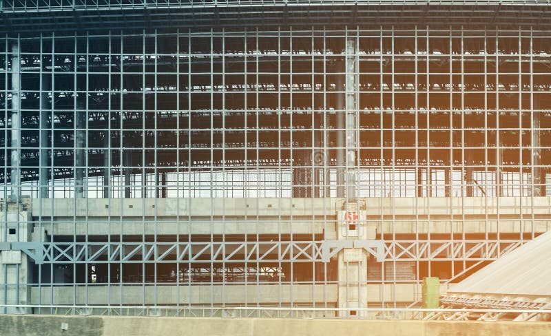 Abstract Construction Steel Frame, Concept of Human Engineering, Toned ...