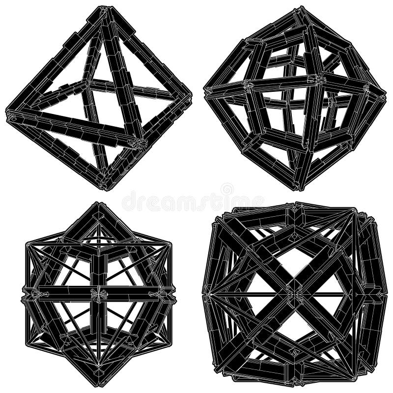 Abstract Construction Structure Isolated Illustration on White ...