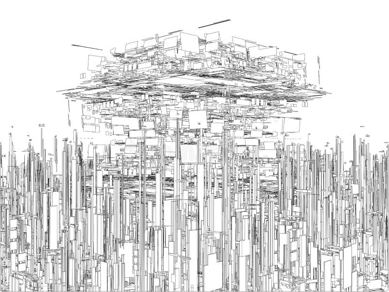 Abstract Construction Structure Isolated Illustration on White ...