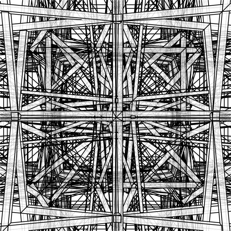 Abstract Construction Structure Vector Illustration Isolated On White Background Stock Vector