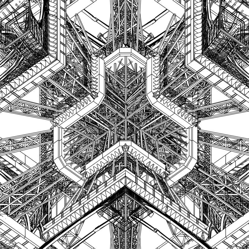 Abstract Construction Structure Vector Illustration Isolated On White