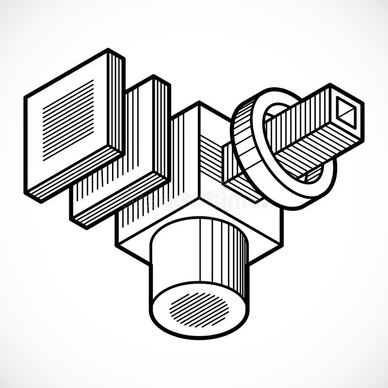 Abstract Construction Vector, Dimensional Design. Stock Vector ...