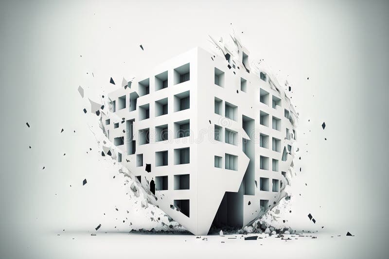 Abstract Construction. White Backdrop with an Abstract White Building ...