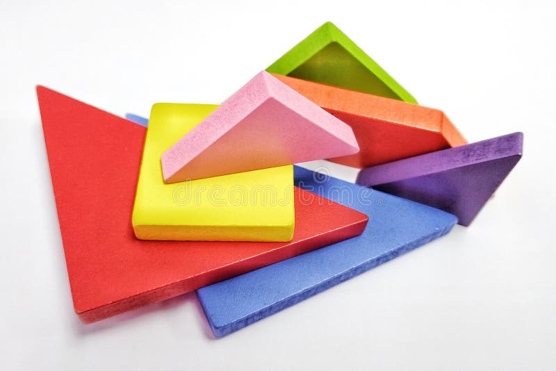 Abstract Construction from Wooden Blocks. Colorful Wooden Building ...