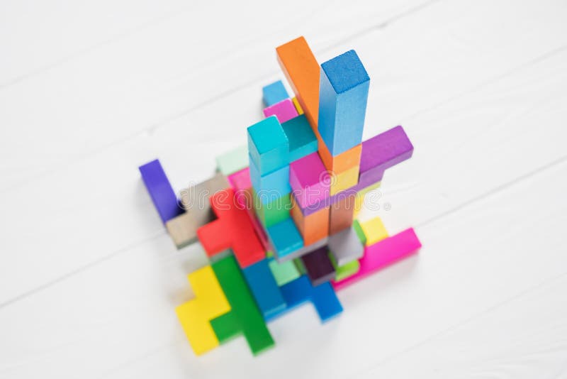 Abstract Construction from Wooden Blocks with Copy Space. the Concept ...
