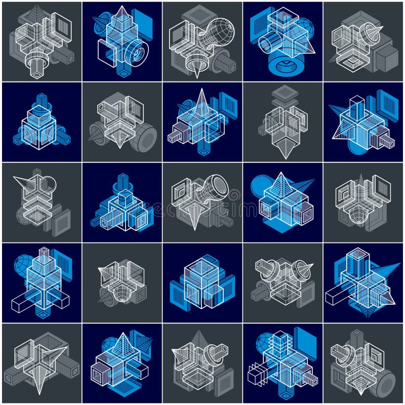 Abstract Constructions Vector Set, Dimensional Designs Collection ...