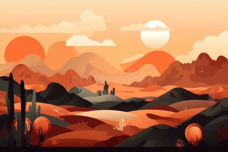 Abstract Contemporary Aesthetic Background with Landscape. AI Generated ...