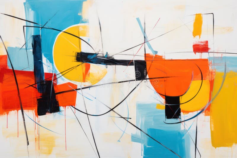 Abstract Contemporary Art with Bold Colors and Dynamic Lines. Stock ...