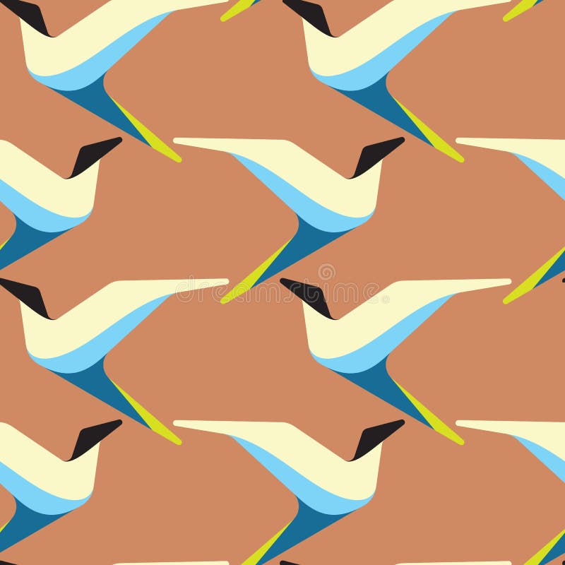 Abstract and Contemporary Birds Seamless Surface Pattern Design Stock ...