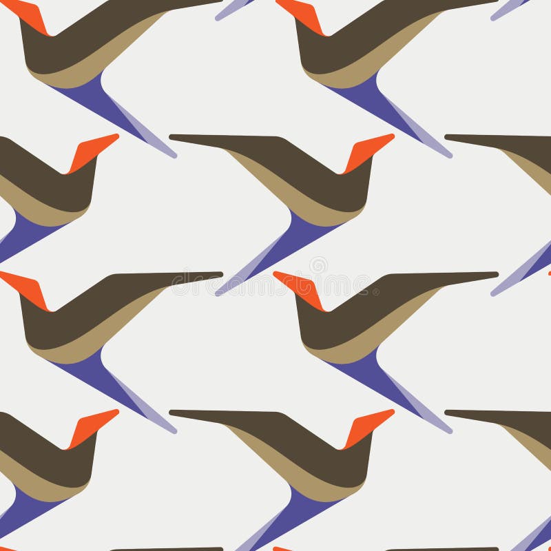 Abstract and Contemporary Birds Seamless Surface Pattern Design Stock ...