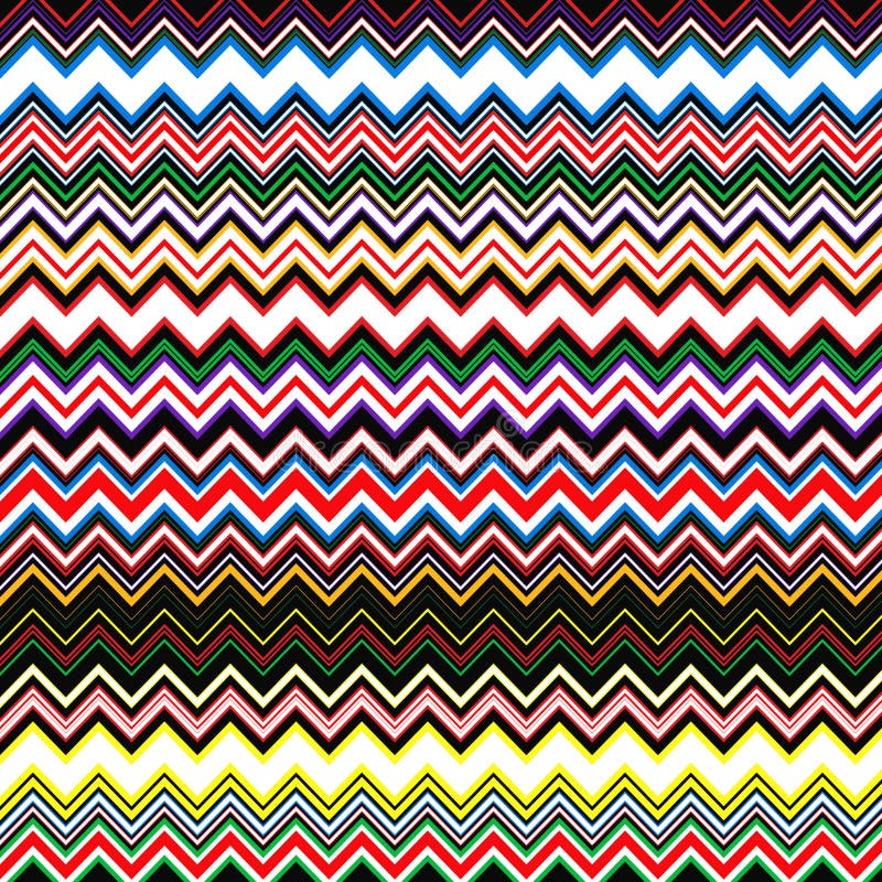 Abstract and Contemporary Digital Art Colourful Zigzag Design Stock ...