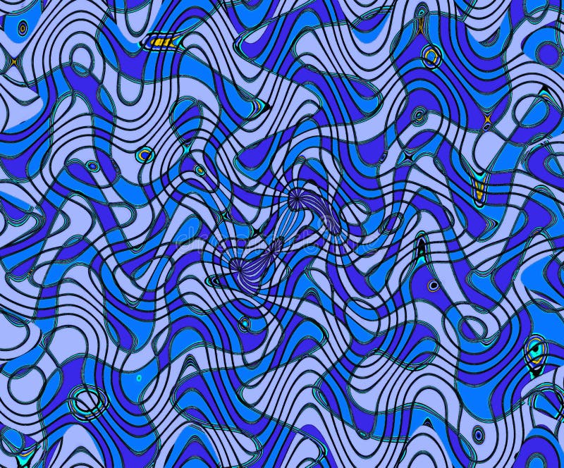 Abstract and Contemporary Digital Art Fresco Waves Pattern Design Stock Illustration ...