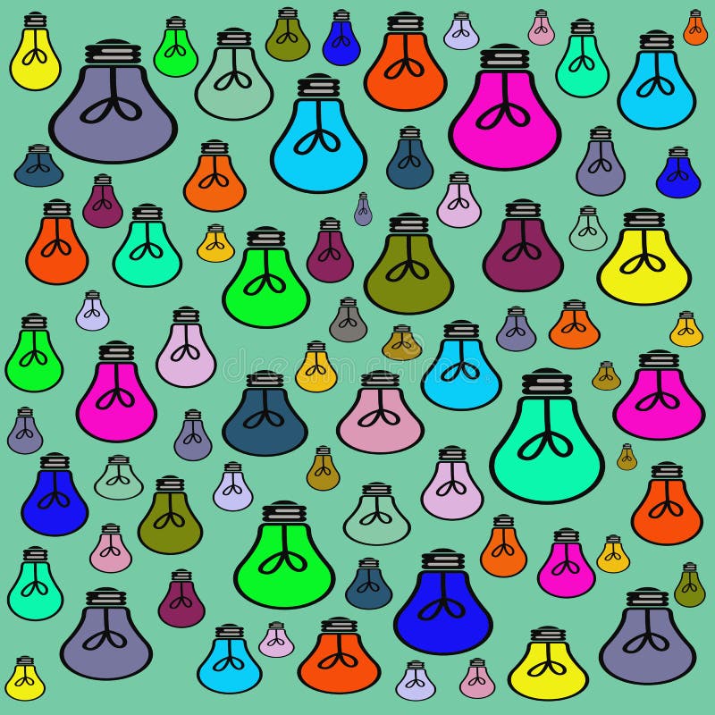 Abstract and Contemporary Digital Art Light Bulb Pattern Design Stock ...