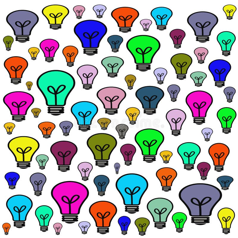 Abstract and Contemporary Digital Art Light Bulb Pattern Design Stock ...