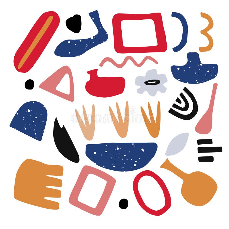 Abstract Contemporary Trendy Set of Various Shapes, Objects, Texture ...