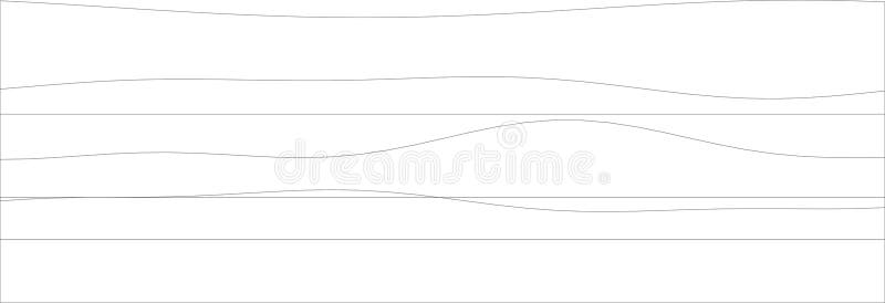 Abstract Continuous Line Art of Curved Waves on White Background Stock ...