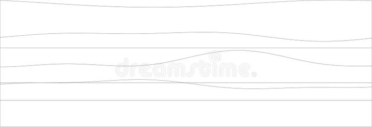 Abstract Continuous Line Art of Curved Waves on White Background Stock ...