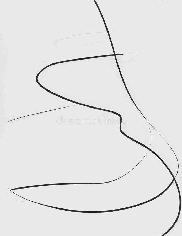 Abstract Continuous One Line Drawing One Line Style Drawing Black