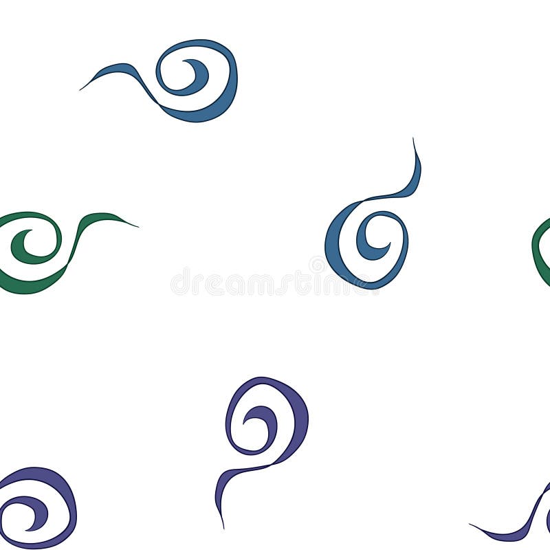 Abstract Continuous Swirl Pattern in Blue and Green Color Stock Vector ...