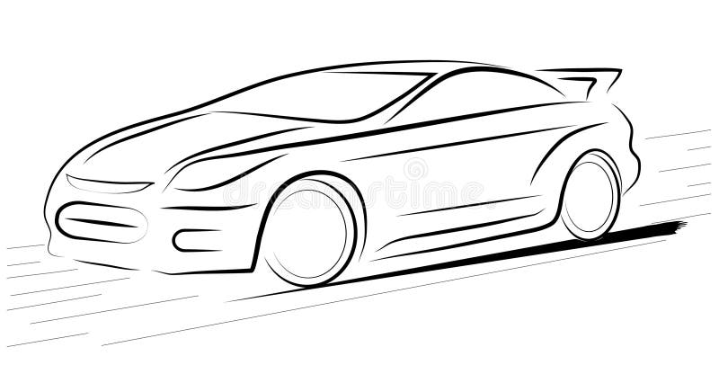 Abstract contour of car stock vector. Illustration of identity - 23923072