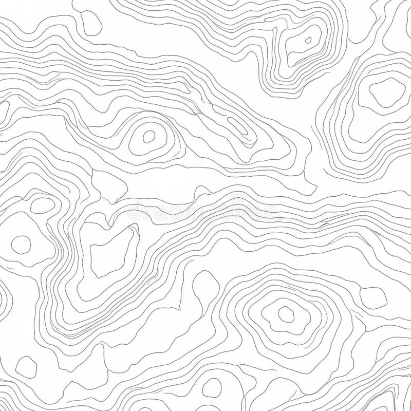 Abstract Contour Lines Form a Topographic Map Pattern on a White ...