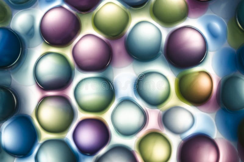 Abstract Colored Microspheres Cells in Liquid, Background Stock Image ...