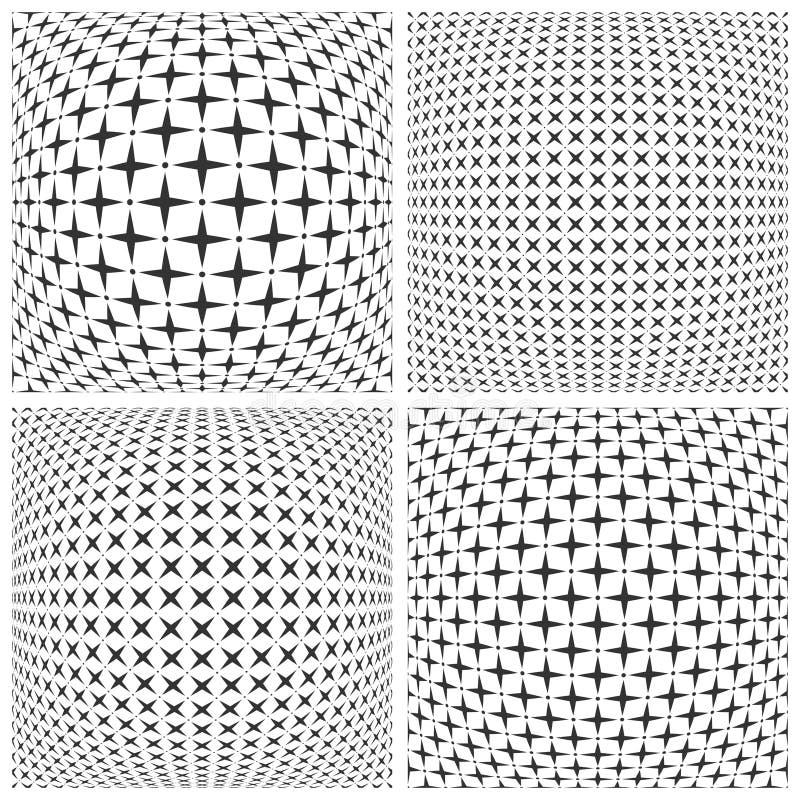 Abstract Convex Patterns with 3D Illusion Effect. Backgrounds Set Stock ...