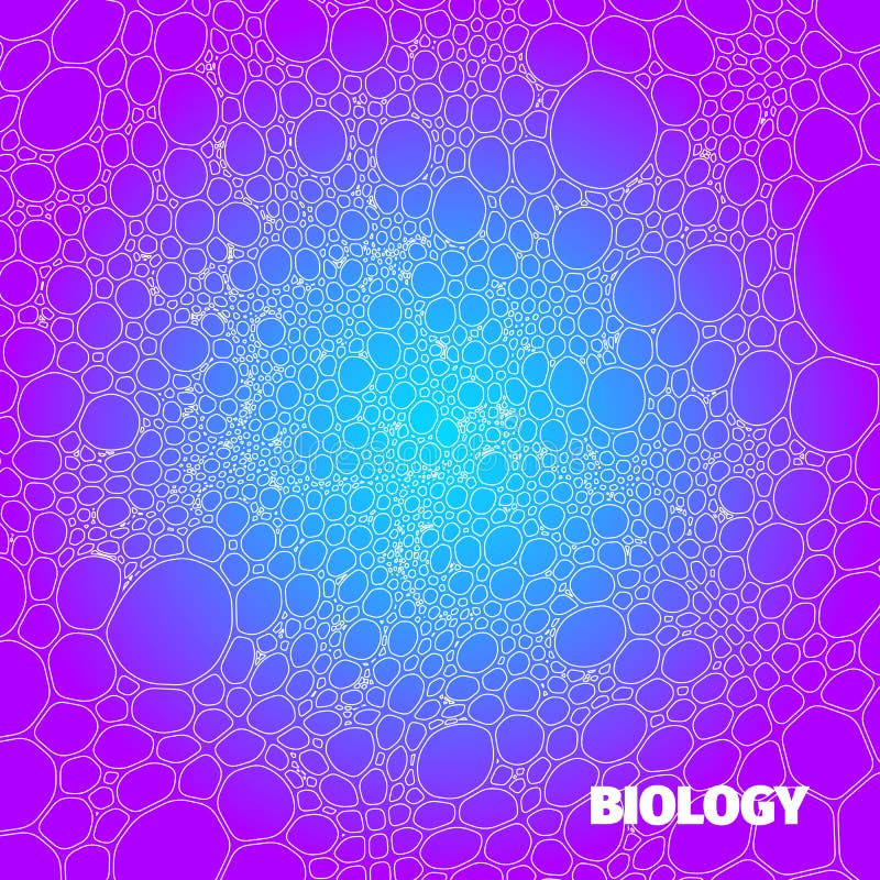 Biology Background. Abstract Vector Cells Illustration. Microscope View ...