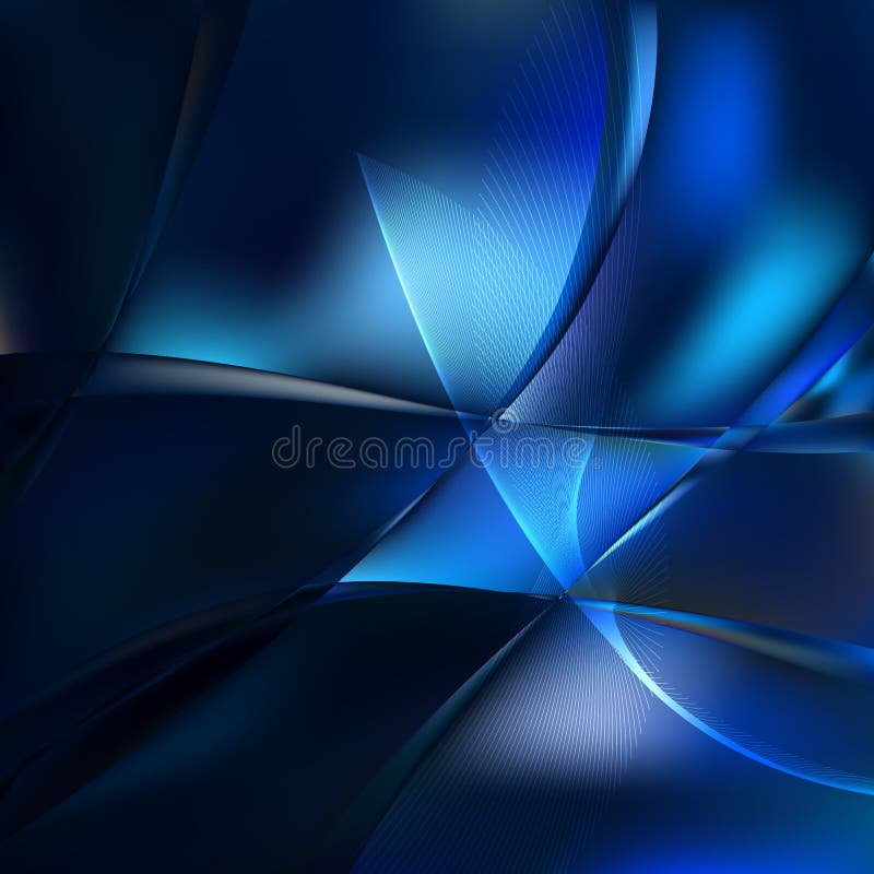Abstract Cool Blue Curved Lines Background Stock Vector - Illustration ...