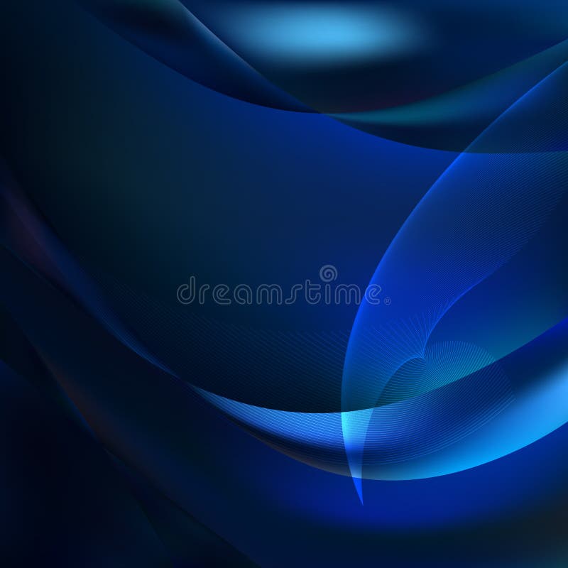Abstract Cool Blue Flow Curves Background Stock Vector - Illustration ...