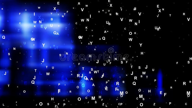 Abstract Cool Blue Scattered Letters Background Stock Vector ...