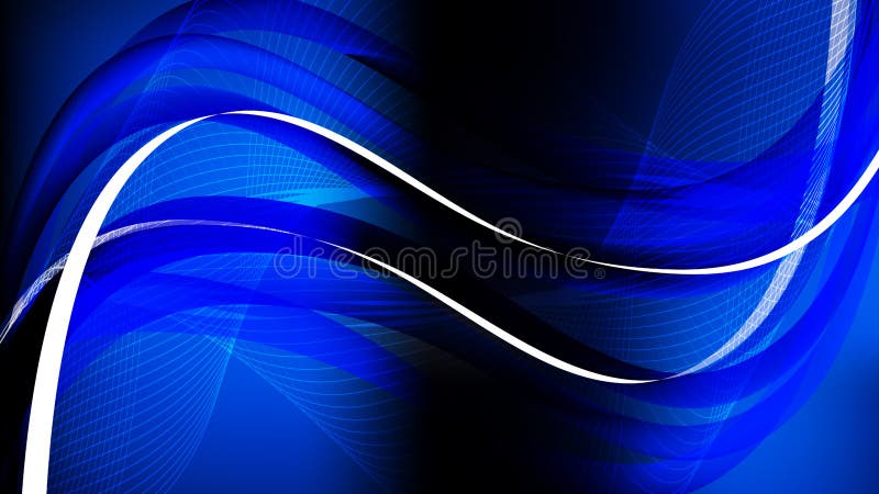 Abstract Cool Blue Wavy Lines Background Template Stock Vector ...