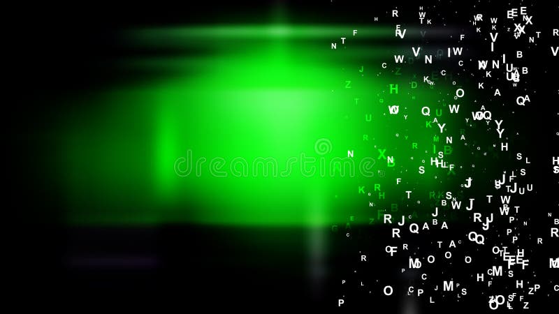 Abstract Cool Green Scattered Alphabet Letters Background Stock Vector ...