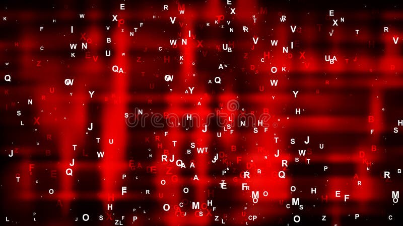 Abstract Cool Red Scattered Alphabet Letters Background Vector ...