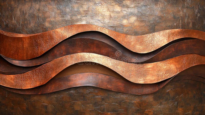 Abstract Copper Brown Waves Leather Texture High Quality Image Stock ...