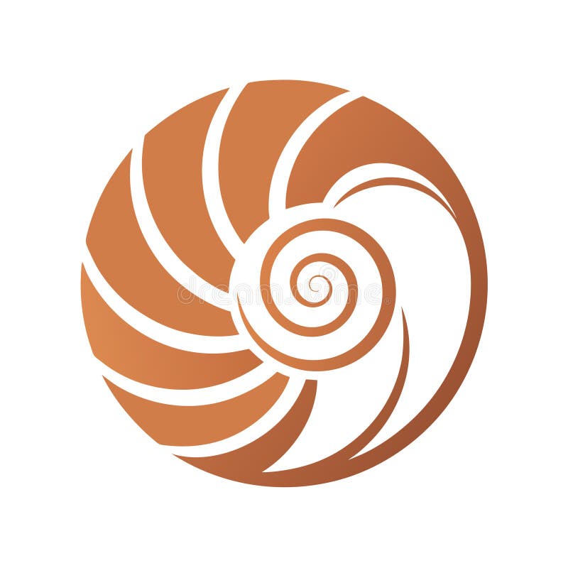 Abstract Copper Colored Spiral Graphic Illustration on White Background ...