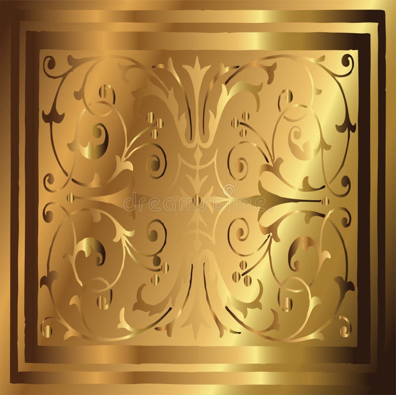 Abstract Copper Gold Background of Elegant Vintage Floral Stock Vector ...