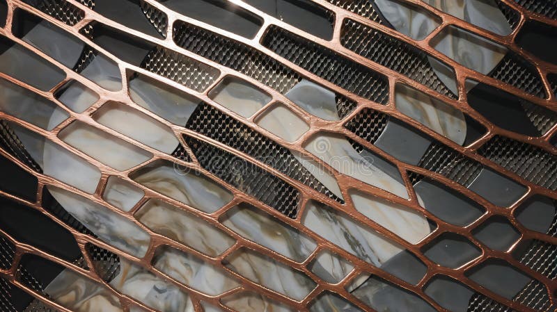 Abstract Copper and Marble Grid Pattern, Modern Good Resolution Stock ...