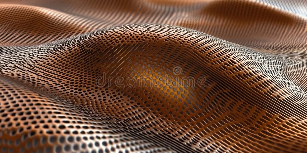 Abstract Copper Mesh Texture with Wavy Patterns and Intricate ...