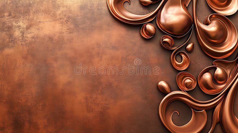 Abstract Copper Swirls on Rustic Background Stock Illustration ...