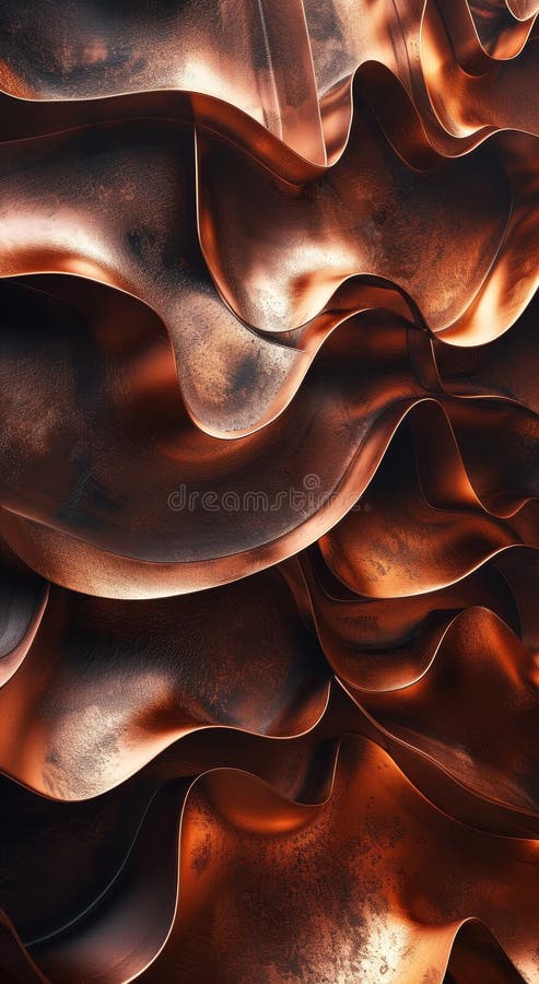 Abstract Copper Textured Waves Stock Illustration - Illustration of ...