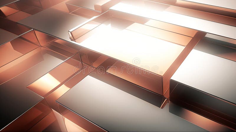 Abstract Copper Tiles Reflected Light, Modern Geometric Backdrop Stock ...