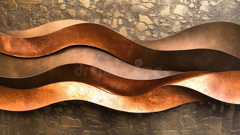 Abstract Copper Wave Metal Art Texture Background High Quality Image ...