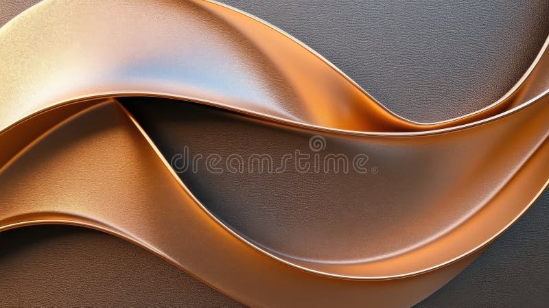Abstract Copper Waves on Dark Background with Metallic Texture and ...