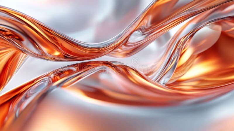 Abstract Copper and White Liquid Waves Background Stock Illustration ...