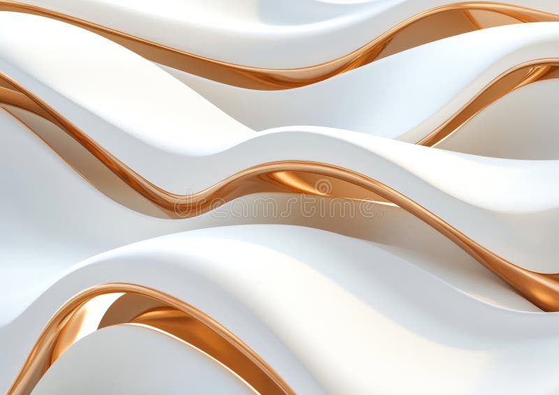 Abstract Copper and White Waves on a Gentle White Background - Perfect ...