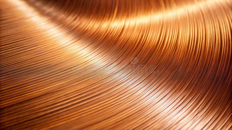 Abstract Copper Wire Coil Showing Smooth Curves and Warm Tones. Generative AI Stock Illustration ...