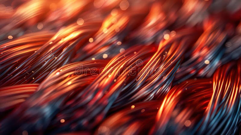 Abstract Copper Wires, Intertwined and Shimmering, Representing ...